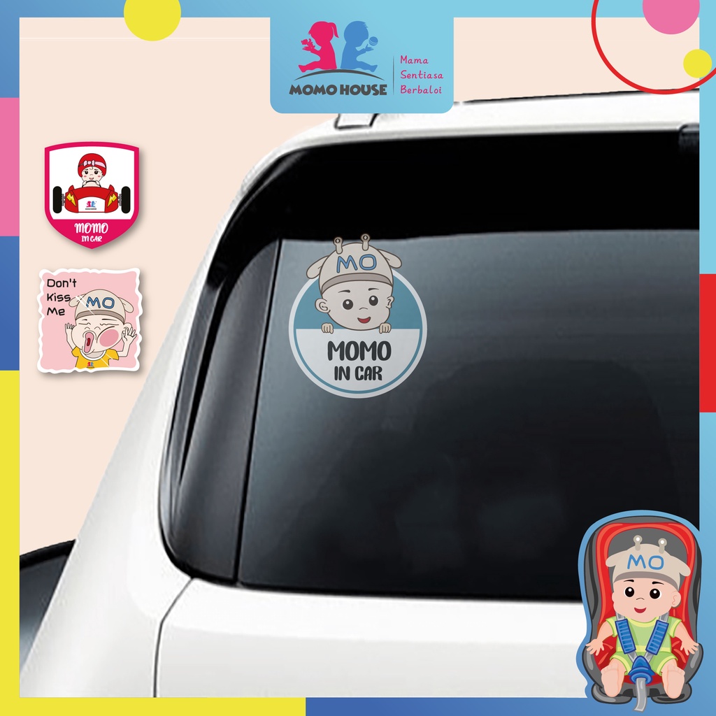 MOMO HOUSE Car Window MOMO In Car Warning Sticker Sticker Cermin Kereta ...