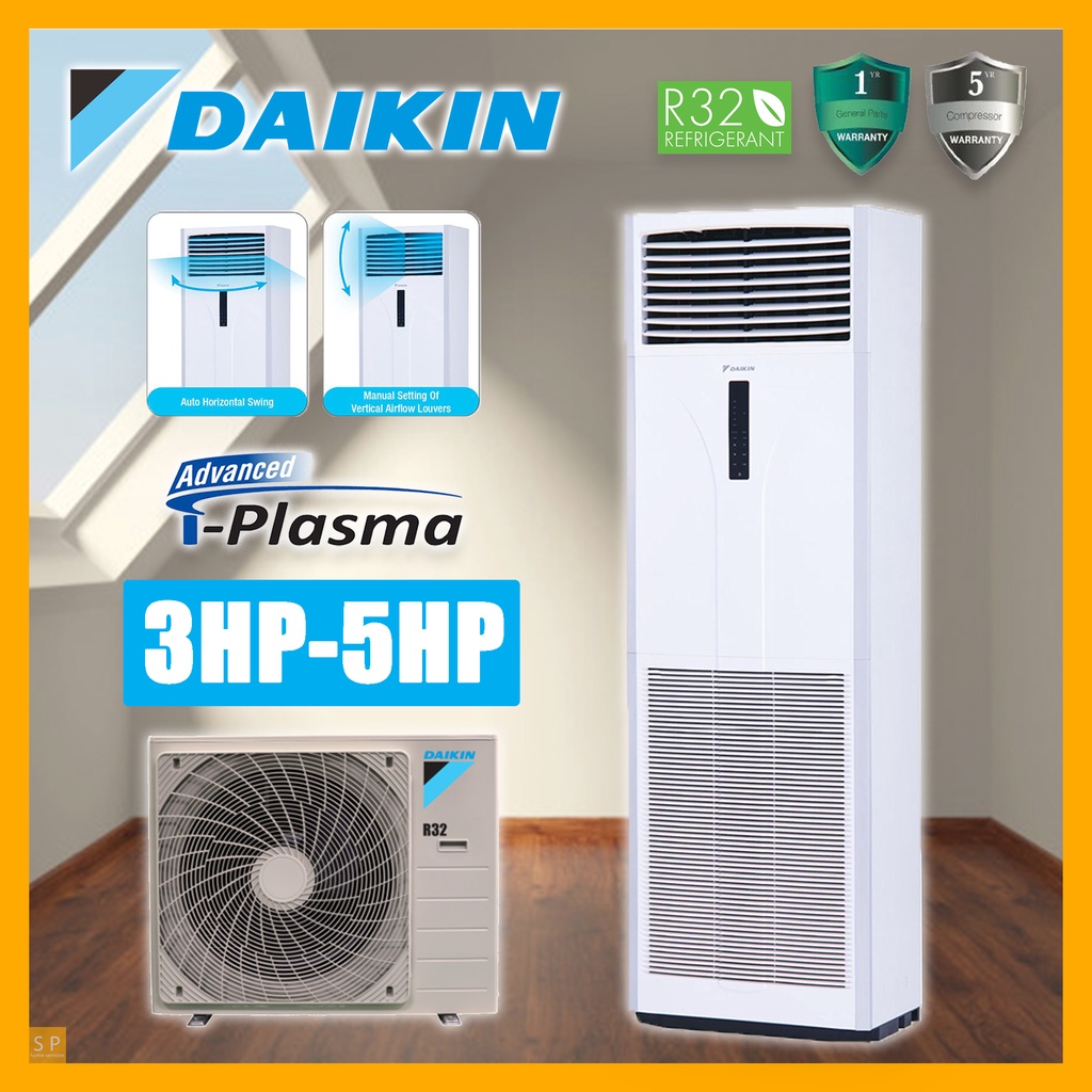 Daikin R32 Floor Standing 3HP-5HP Non Inverter With Advanced iPlasma ...