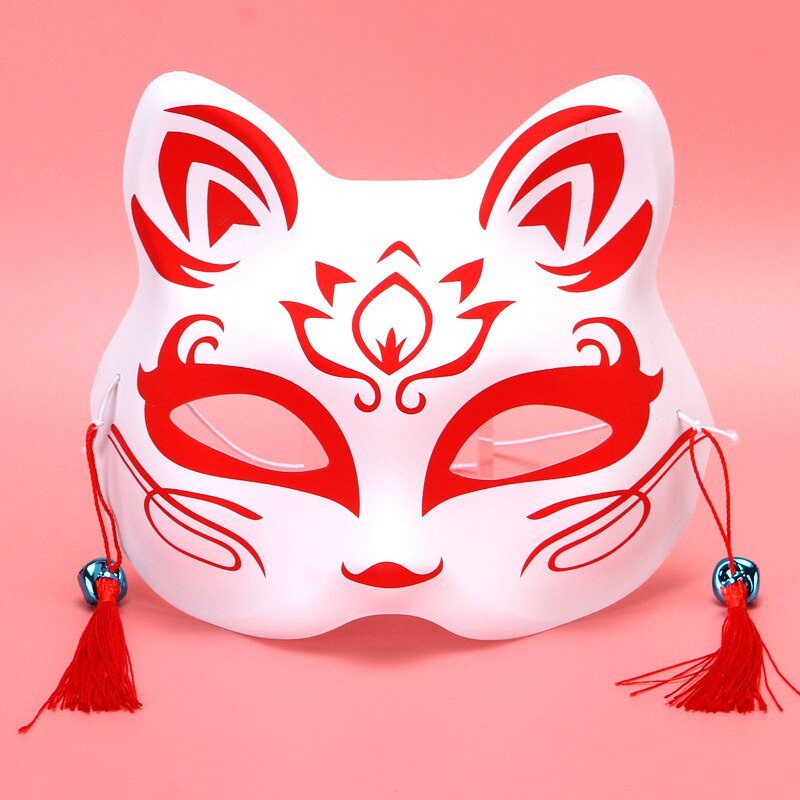 Fox Masks Anime Cosplay Costume Party Prop Japanese Half Face Cat Mask ...