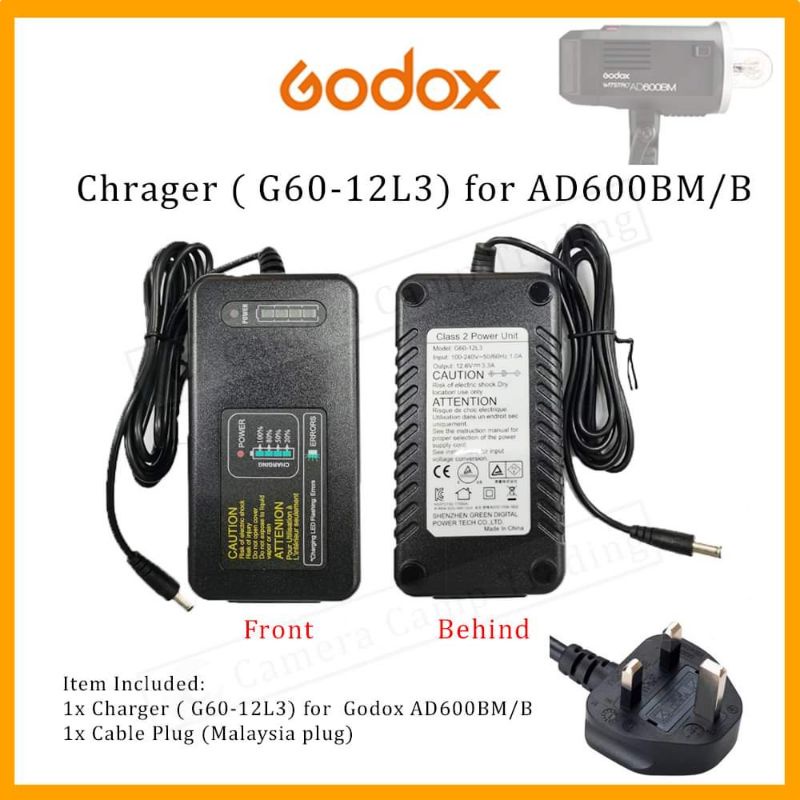Godox Charger - compatible with AD600B AD600BM ( G60-12L3) & AD400Pro ...