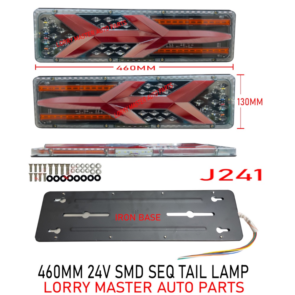 J101S13 460MM 24V SMD LED SEQ TAIL LAMP FOR LORRY TRUCK BUS AKSESORI ...