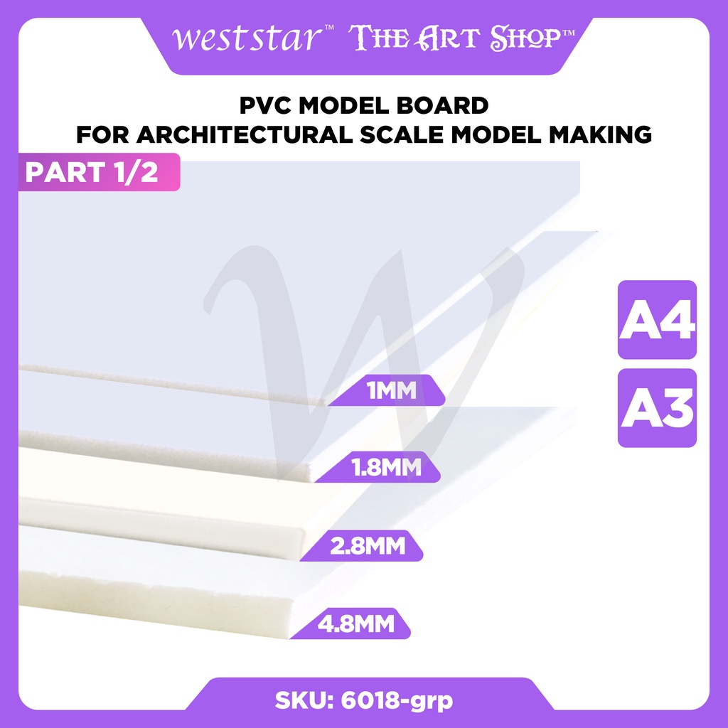 [Weststar] (1/2) A4, A3 PVC Model Board , Modelling board | For ...