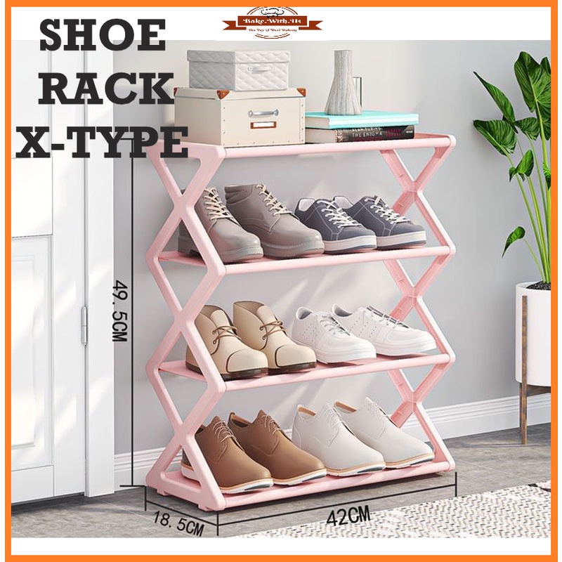 Multifunction Multi-layer shoe rack X-type firm Stainless steel Non ...