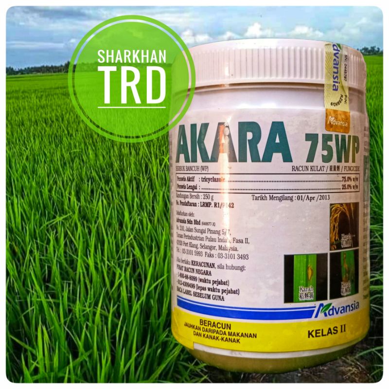 Botol 250g AKARA 75WP Advansia Racun Kulat Karah Padi Tricyclazole 75% ...