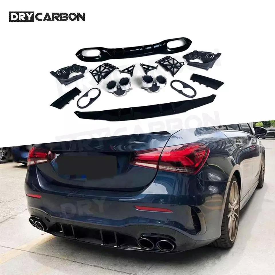 Carbon Look Rear Diffuser for Benz A Class W177 A180 A200 A160 A250 A35 ...