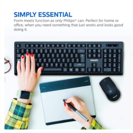 PHILIPS C354 Wireless keyboard and Mouse Combo set For PC Computer ...
