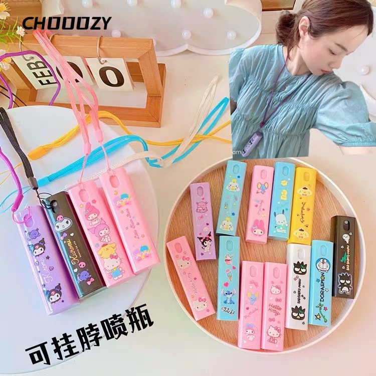 [free Lanyard]10ml Sanrio Printed Mini Alcohol Spray Bottle Refillable ...