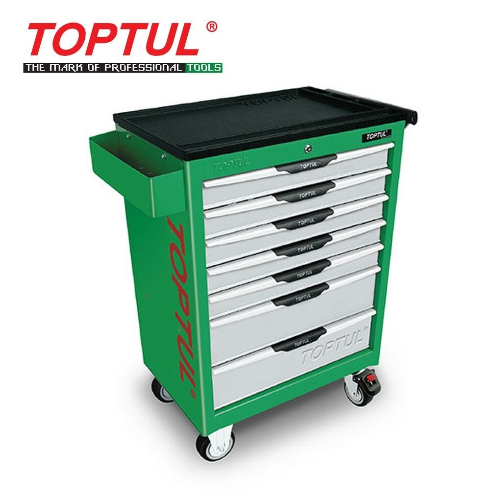 TOPTUL 7-Drawer Mobile Tool Trolley Pro-Line Series - Green TCAC0701 ...