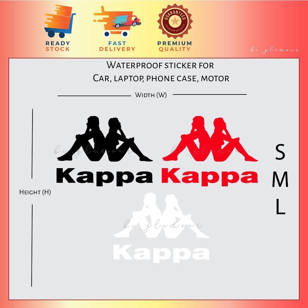 Kappa logo car Sticker Reflective stiker kereta pantulan cahaya kalis ...
