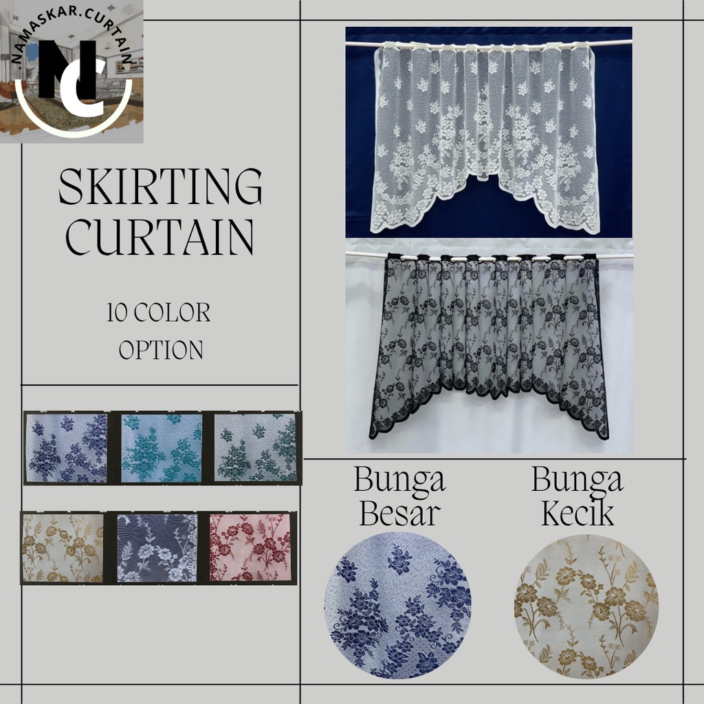 Ready Stock Skirting Curtain/Anak Langsir Tingkap (W)62" x (H)29 ...