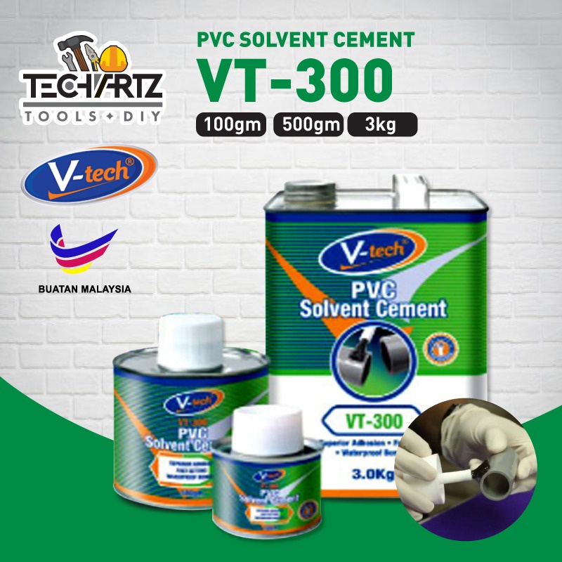 V-TECH VT-300 PVC Glue / PVC Solvent Cement / PVC Cement For PVC, UPVC Pipe & Fittings 3KG ...