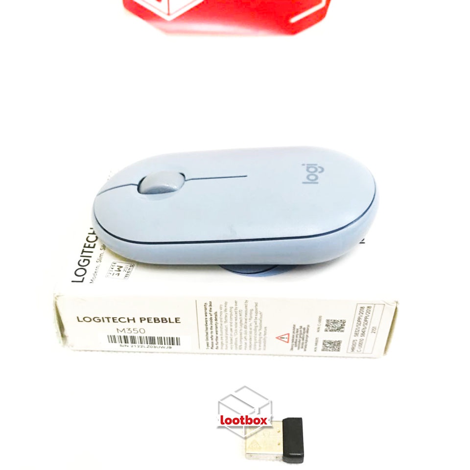 Logitech M350 Pebble Bluetooth Silent Wireless Mouse - Blue Gray SCND ...