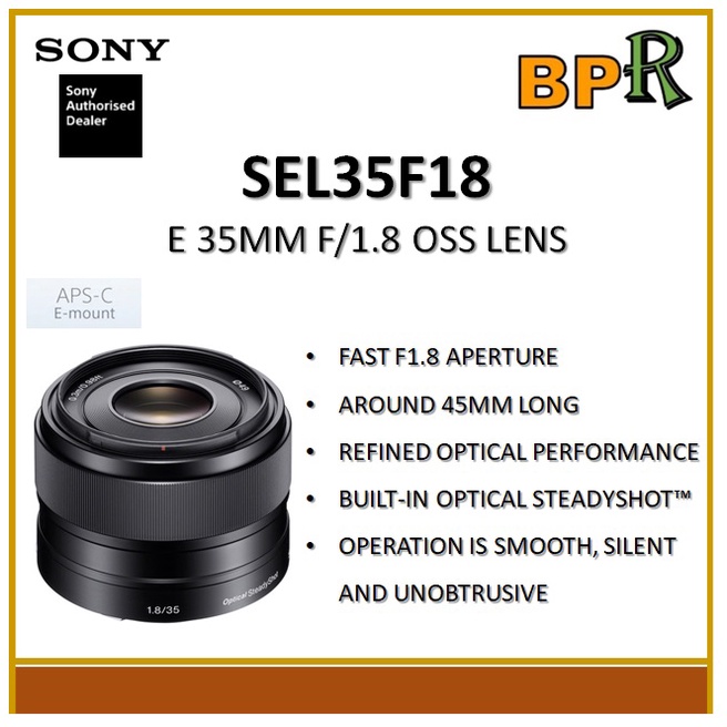 Sony E (SEL35F18) 35mm f/1.8 OSS Lens - Sony Malaysia Warranty | Shopee ...