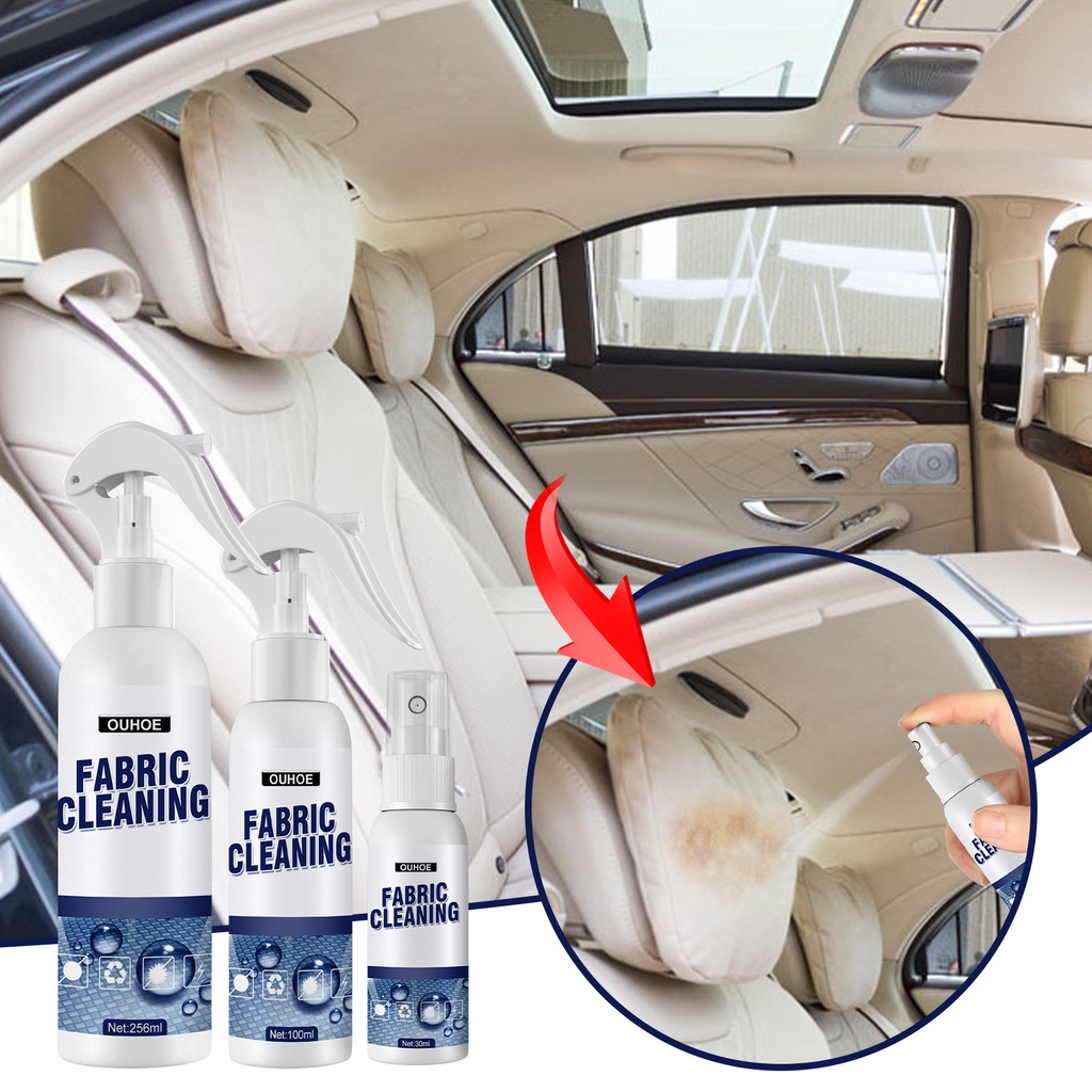 Fabric Cleaning Spray Car Interior Roof Cleaner Fabric Flannel Leather Seat Decontamination ...
