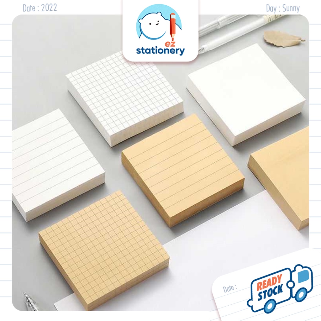 🇲🇾 Ready Stock Kraft / White Sticky Note Memo Minimalist Craft Stick On ...