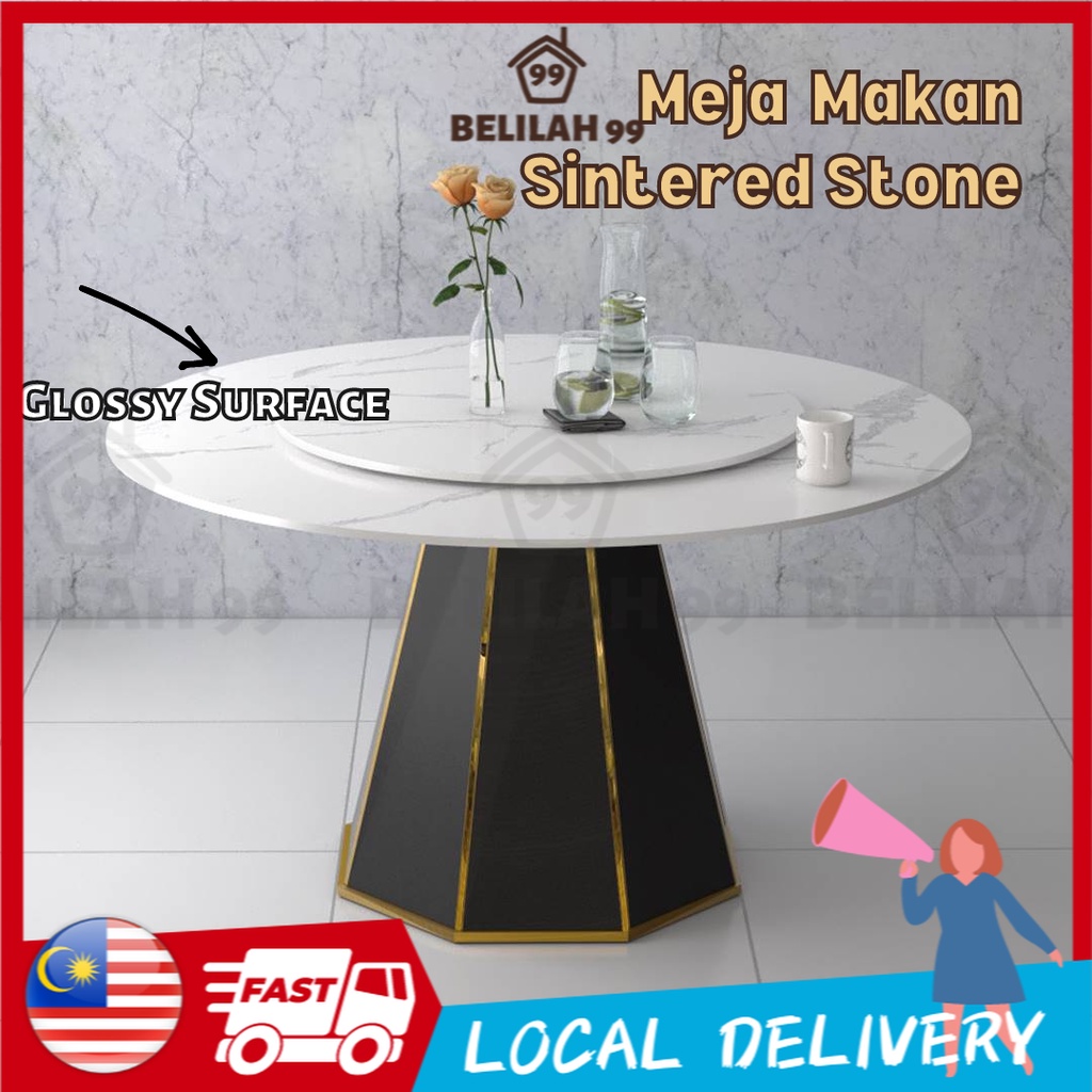 Belilah (130+70) 7991R Glossy Sintered stone Round Dining table ...
