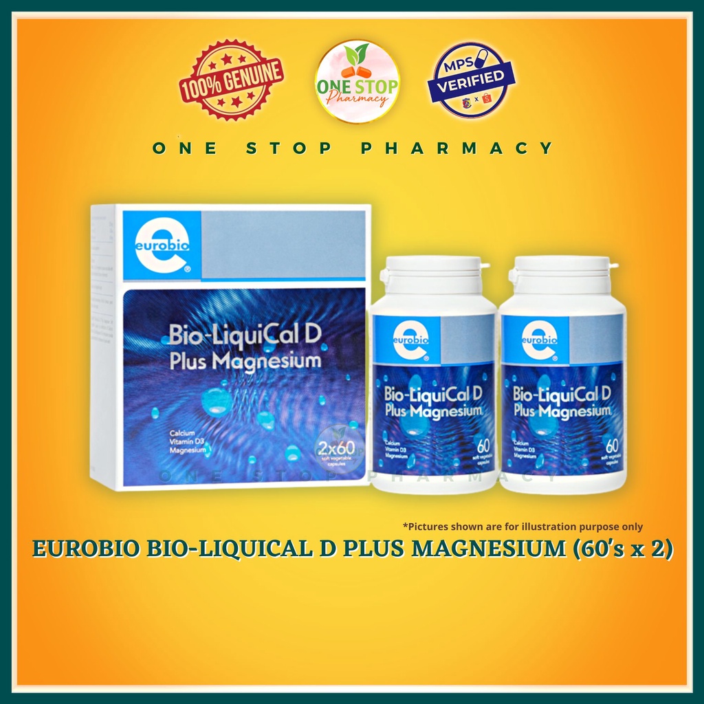 EUROBIO BIO-LIQUICAL D PLUS MAGNESIUM 60’s x 2 (SUPPLEMENT BONE&MUSCLE ...