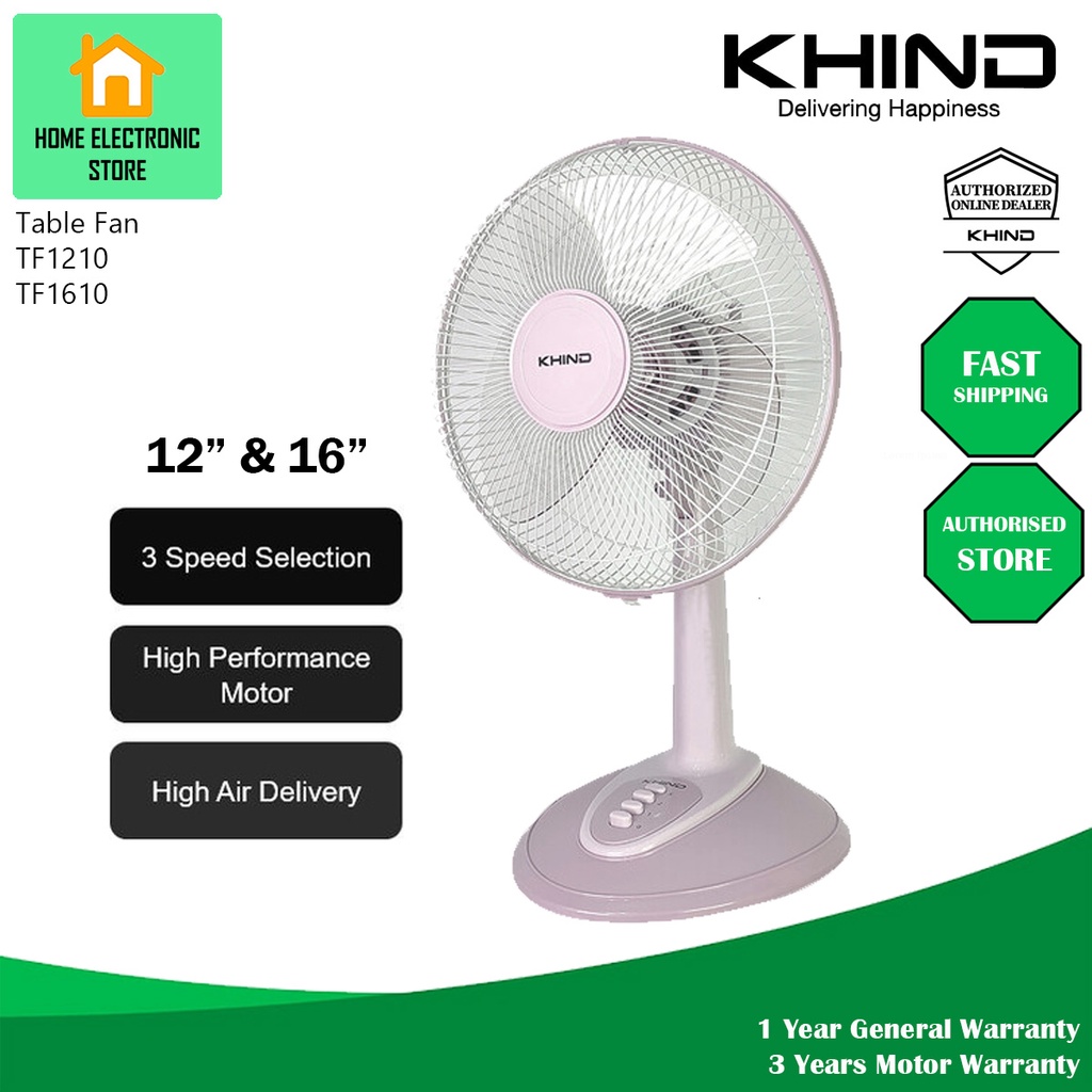 KHIND 16 inch Table Fan TF1610 SE / 12 inch Table Fan TF1210 SE / 12" 16" Kipas Meja | Shopee ...