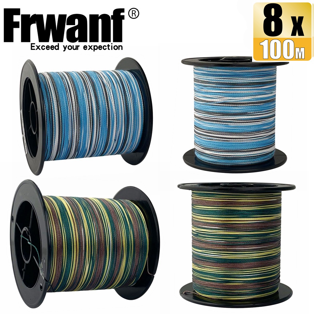 Frwanf 100M 8 Strands 6-300LB Camouflage Line Camo PE Line Braided ...