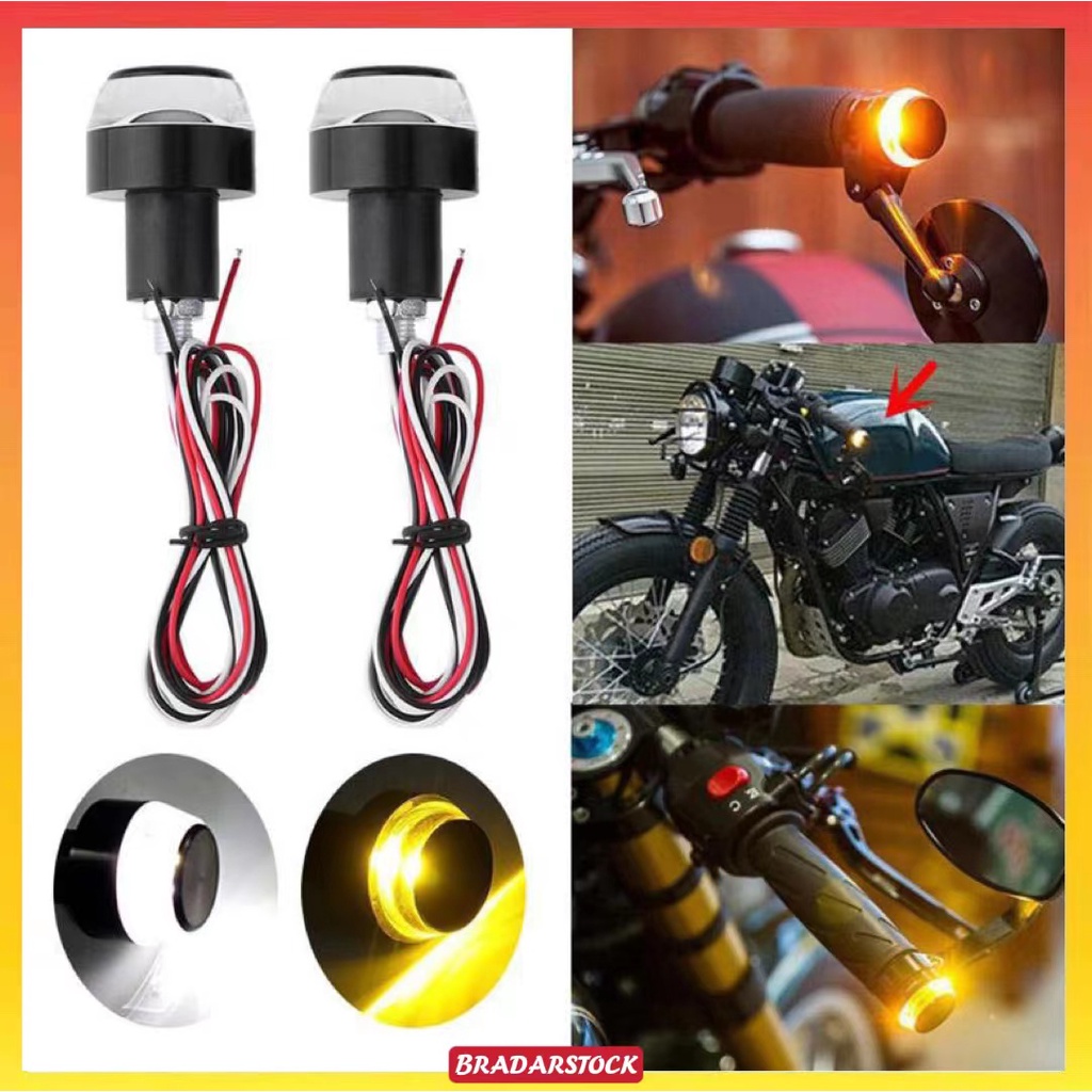 [2Color In 1] 2Pcs Motorcycle Handlebar LED Turn Signal Light Lampu ...