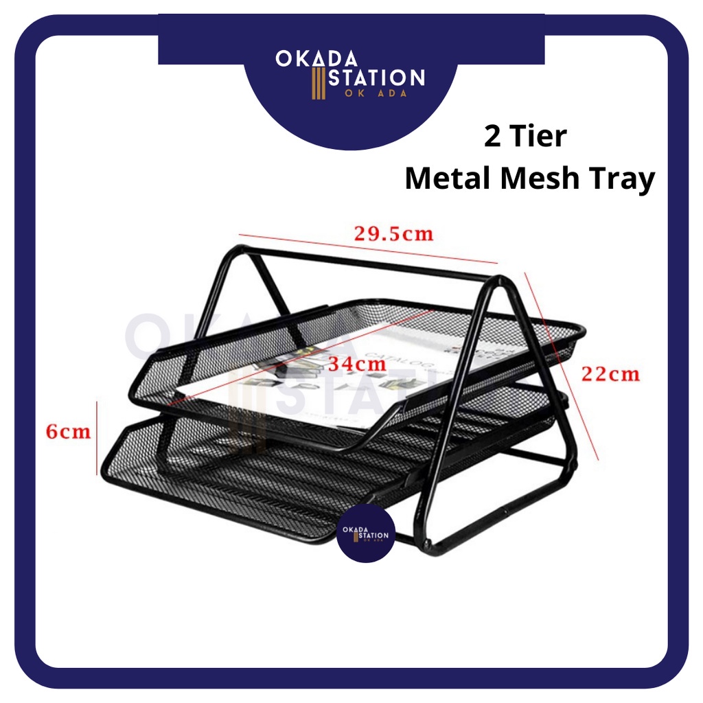 A4 METAL DOCUMENT TRAY -2 LAYER-3 LAYER / Rak Besi / Document Organizer ...