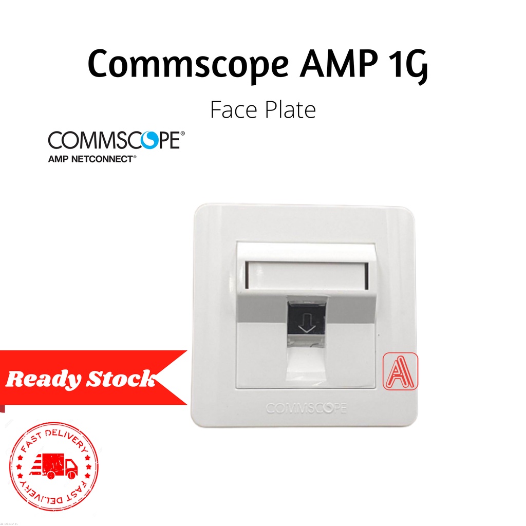 Commscope AMP Angle Face Plate 1G Port 45 Degree Angle Type Data Wall ...
