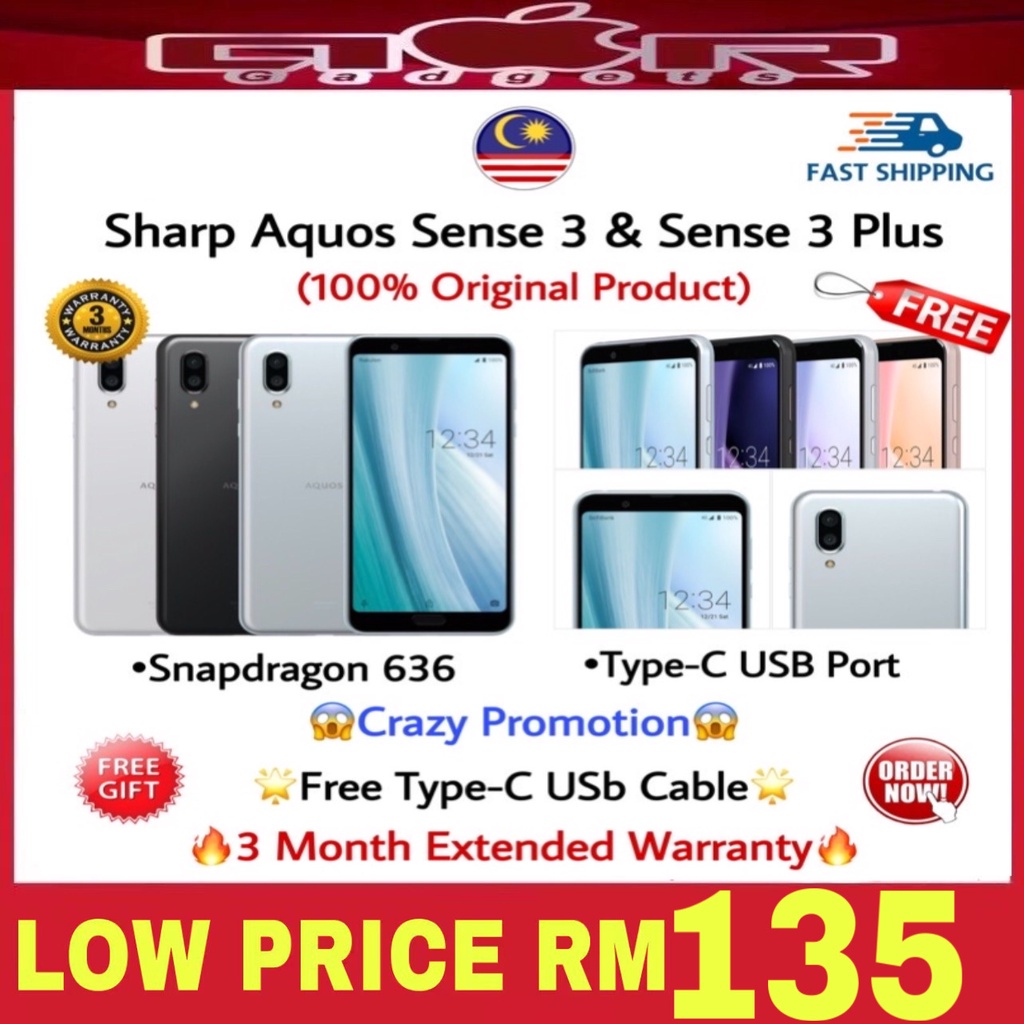 😍Sharp Aquos Sense 3 Plus & Sense 3 & Sense 3 Basic & Sense 3 Lite IGZO 120Hz Display 6+128GB ...