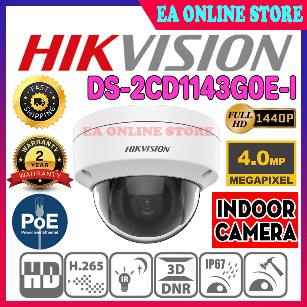 HIK HIKVISION DS-2CD1143G0E-I 4.0MP POE Power Over Ethernet IP 4MP ...