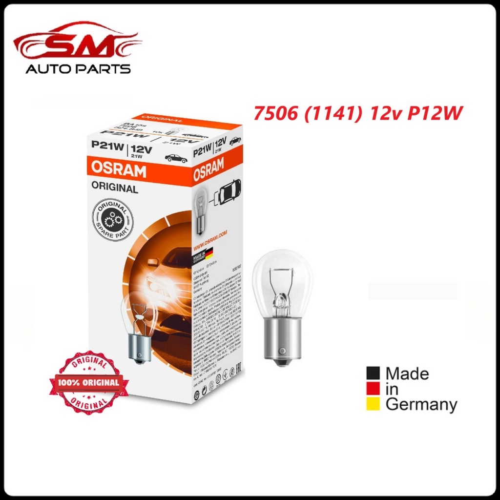 1PC Original Osram 7506 1141 12V P21W Halogen Light Car Bulb | Shopee ...