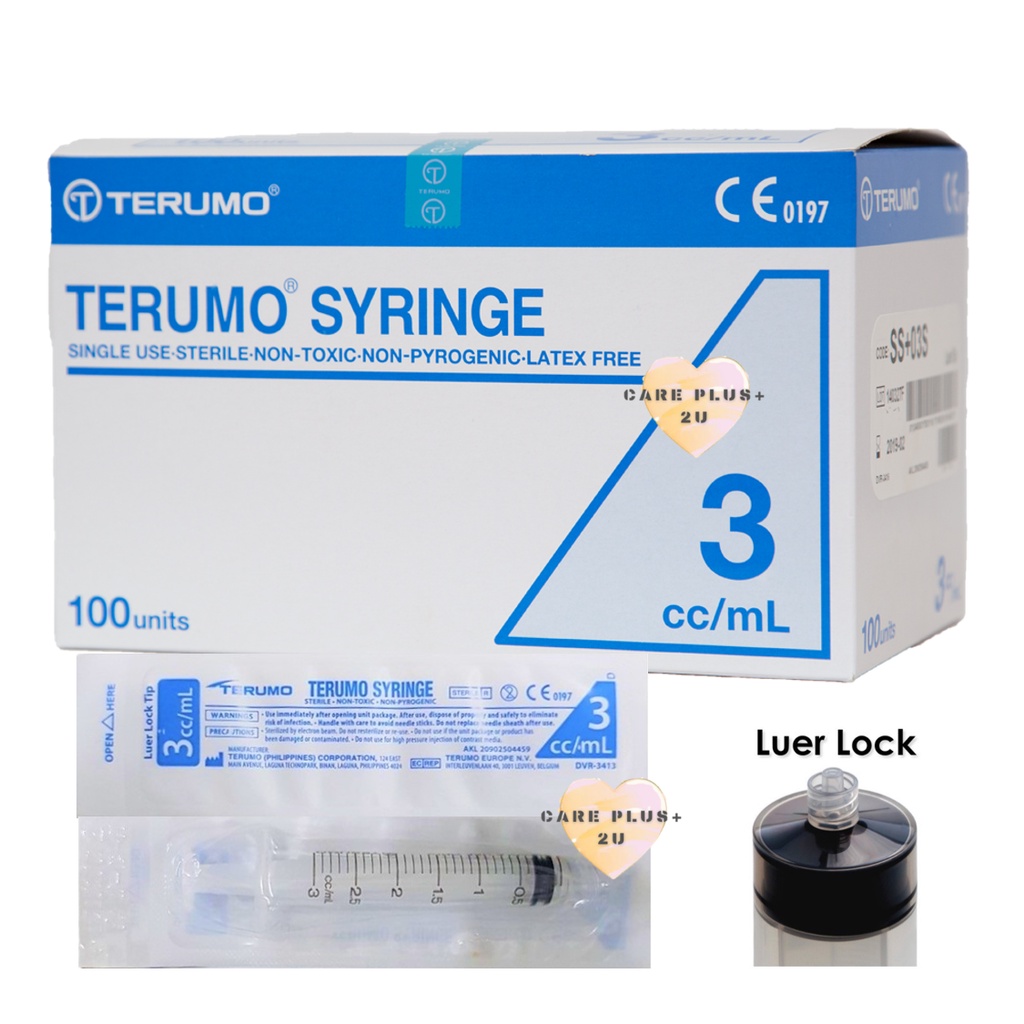 Terumo Syringe Luer Lock [ 3cc/ml / 5cc/ml / 10cc/ml ] (100's/box) | Shopee Malaysia