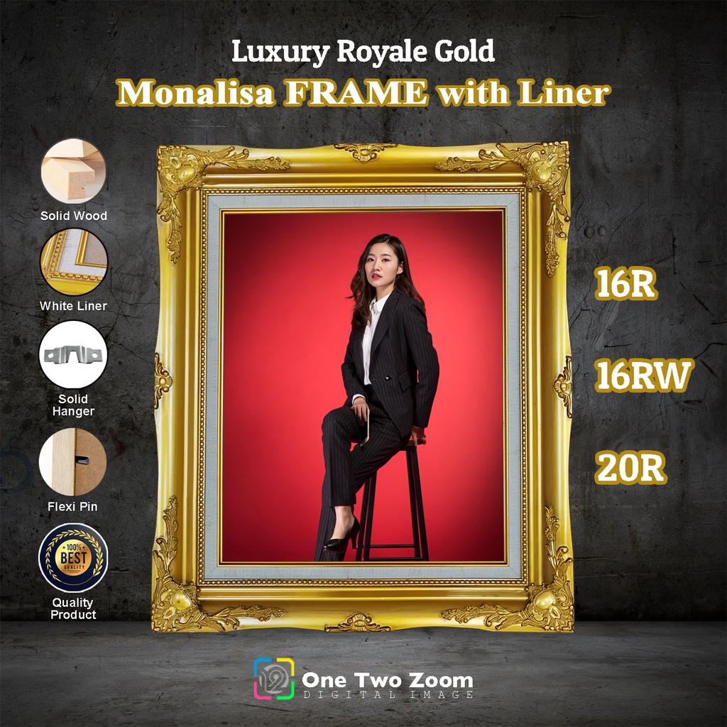 Monalisa Large Frame 16R 24R | Wooden Classic Vintage Gold Frame ...
