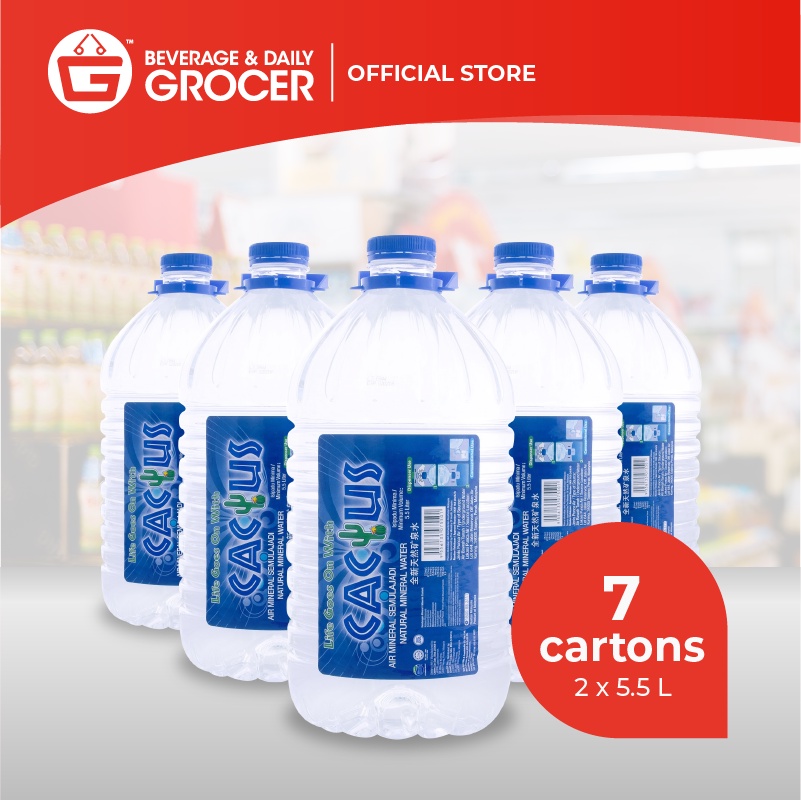 Cactus Natural Mineral Water 2 x 5.5Litre (14 Bottles) 7 Cartons ...