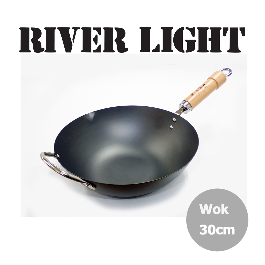 [ RIVERLIGHT KIWAME PREMIUM ] Cast Iron Wok 30cm | Made in Japan ...