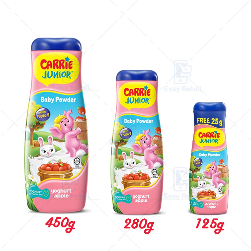 Carrie Junior Baby Powder / Talc / Talcum / Bedak 125g , 280g & 450g ...