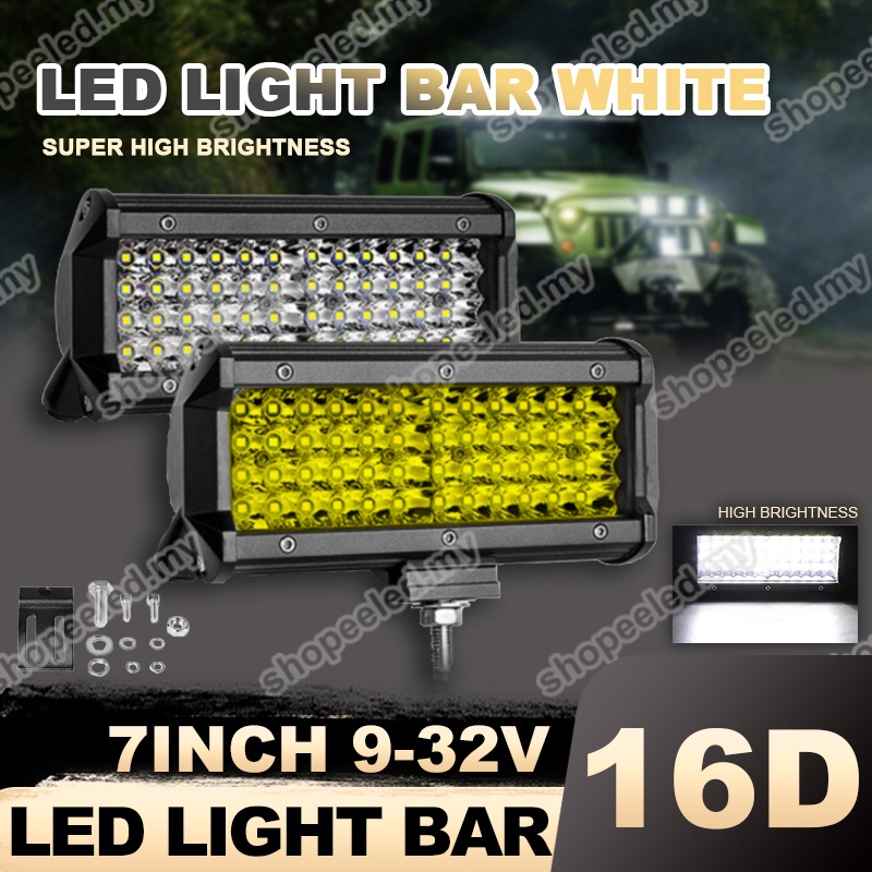 12V 24V 6000K 144W LED Bar Spot Flood Combo 7 Inch 4 Row LED Work Light Bar for Off Road Truck ...
