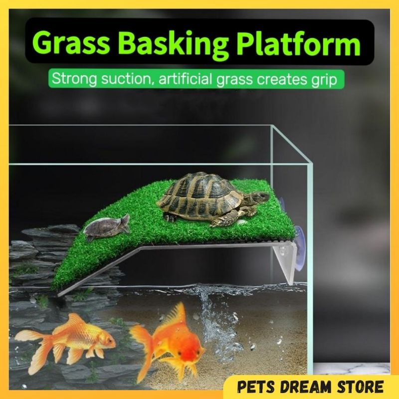 Turtle Artificial Grass Basking Platform S M L Size Turtle Dry Land