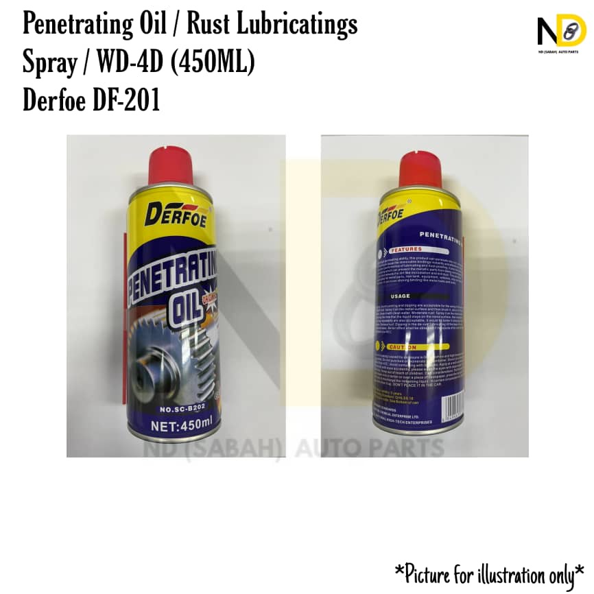 PENETRATING OIL / RUST LUBRICATINGS SPRAY / WD-4D (450ML) DERFOE (DF ...