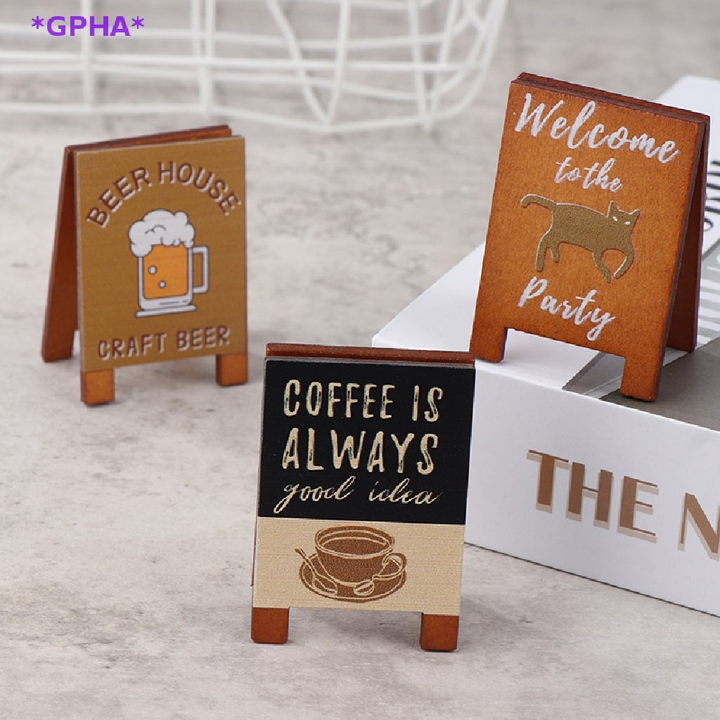 GPHA> Dollhouse Miniature Simulation Bakery Coffee Shop Signboard Model ...