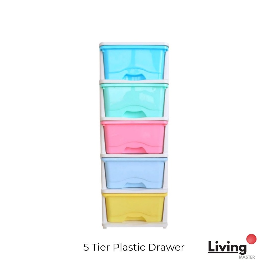 Kabinet Laci Plastik Modern 5 Tier Transparent & Mix Color Plastic ...