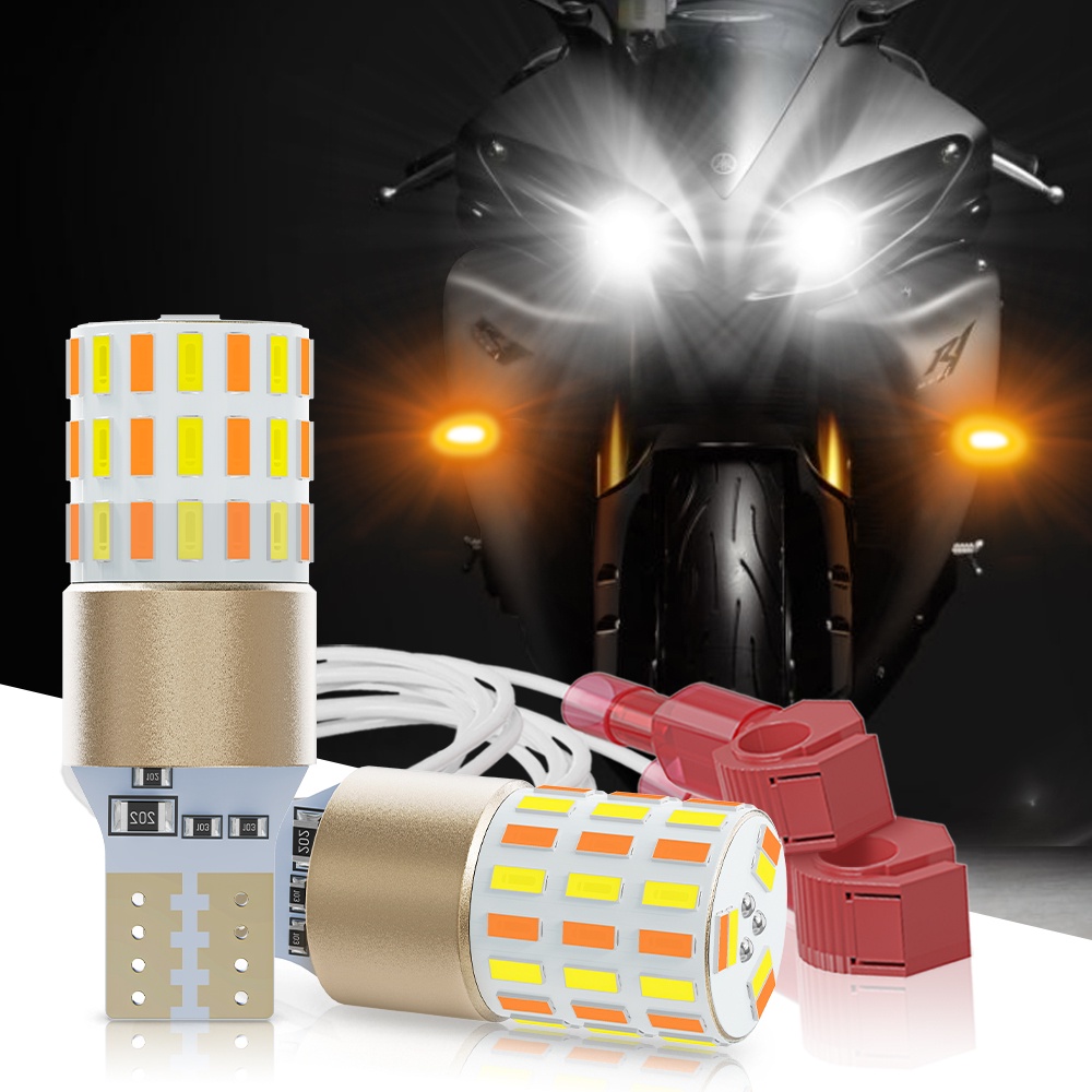 ((2PCS) T15 Dual Contact Motorcycle Signal Light W16W Parking Reversing ...