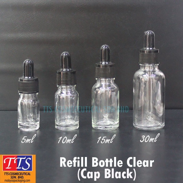 [30 pieces] Botol Serum Clear Glass Dropper Serum Bottle / Essential ...