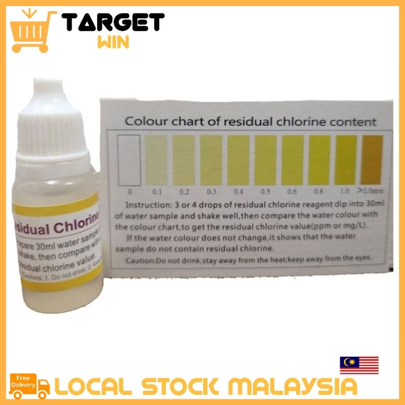 Air Sesuai Penguji Klorin Air Ujian Cecair Akuarium Akuarium Chlorine ...