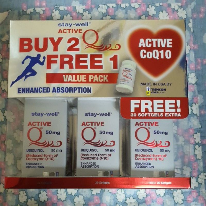 Stay-Well Active Q10 50mg Softgels 3x30s (Expiry Date:07/2025) | Shopee ...