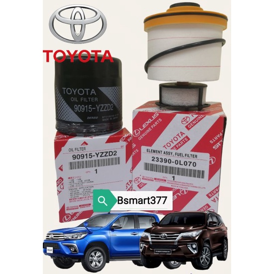 Toyota diesel fuel filter oil filter hilux revo gun125 gun126 2.4L 2.8L ...