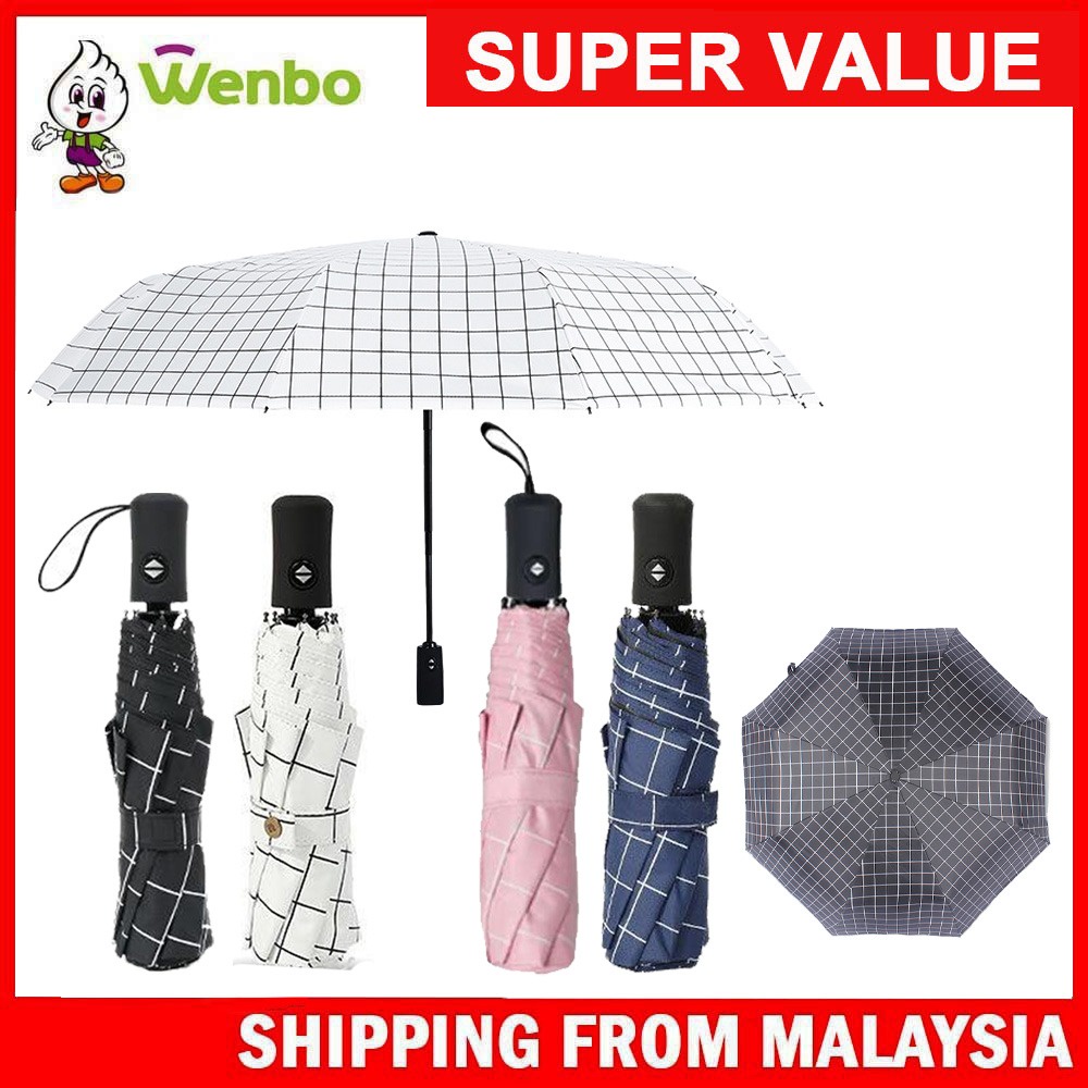 Wenbo Grid Design Automatic UV Umbrella Sunscreen Anti Ultraviolet ...