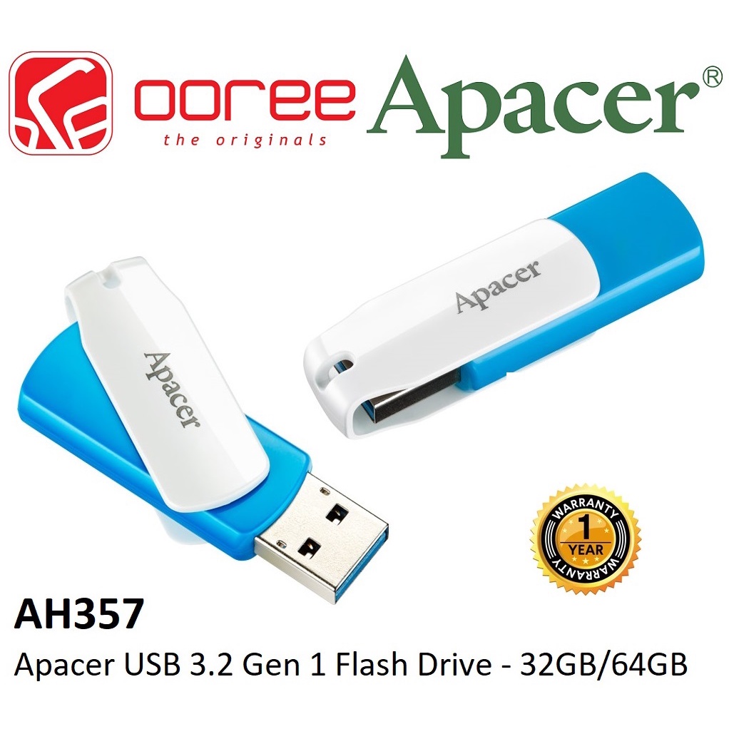 APACER AH357 USB 3.2 GEN 1 USB FLASH DRIVE PENDRIVE THUMB DRIVE WITH ...