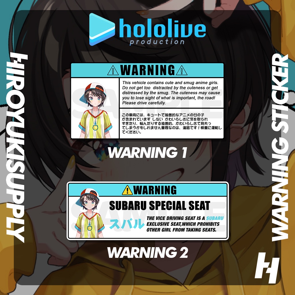Sticker Oozora Subaru Vtuber Hololive Warning JDM | Shopee Malaysia