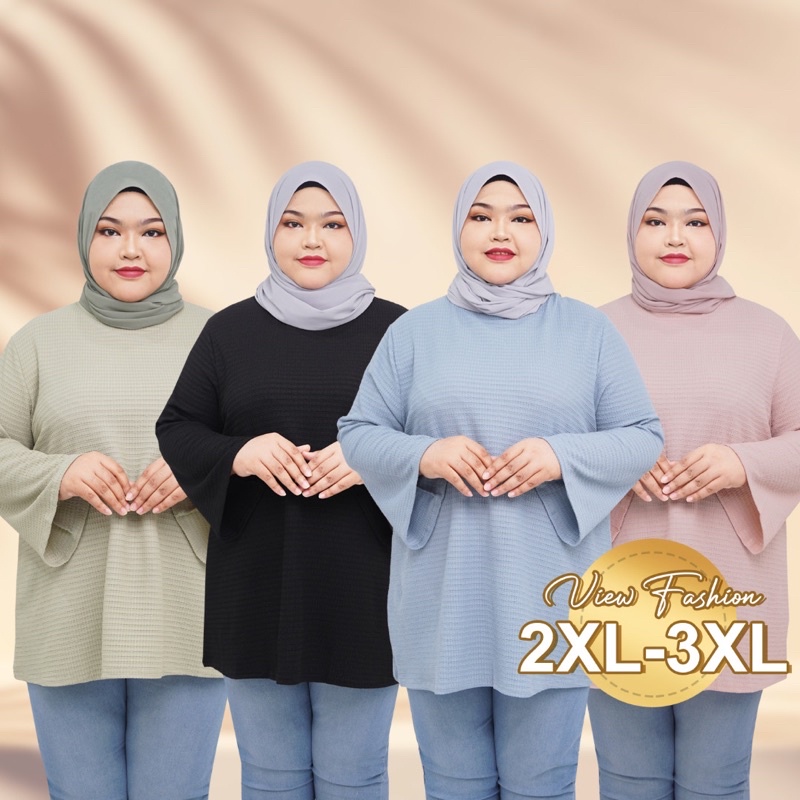 [VIEW] 2XL-3XL PLUS SIZE MUSLIMAH MARYAM BLOUSE 21200 | Shopee Malaysia