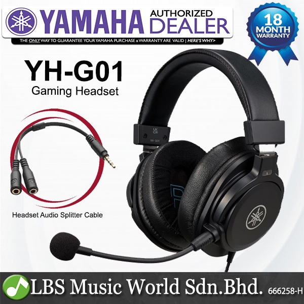 Yamaha YH-G01 Gaming Wired Headset and Headphone with Detachable Mic ...