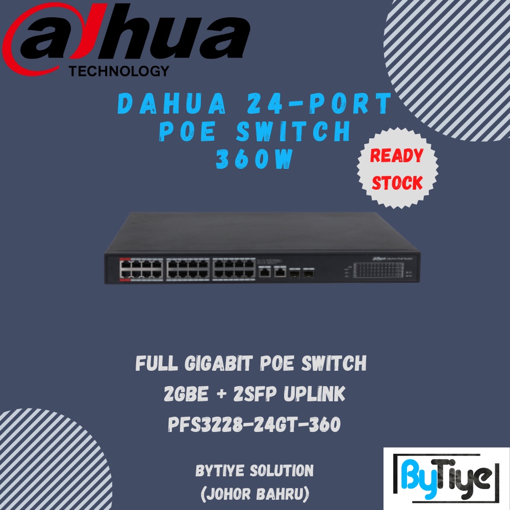 Dahua Industrial 24 POE Switch Full Gigabit POE Port + 2GBE/2SFP Uplink ...